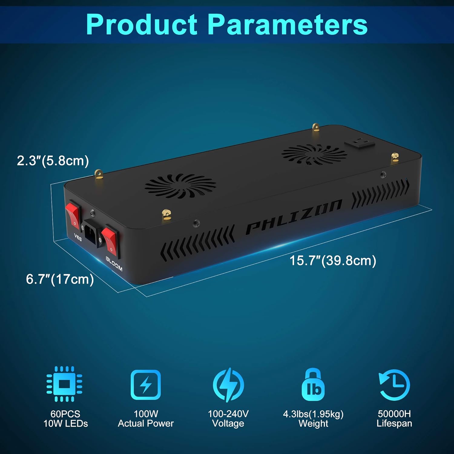 Phlizon QB Series Full spectrum LED Grow Light For Indoor Plants phlizon-qb-series-full-spectrum-led-grow-light-for-indoor-plants